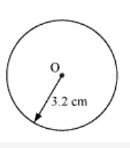 Draw a circle of radius 3.2 cm.