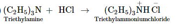 Complete the reaction (C2H5)3N + HCl ------>