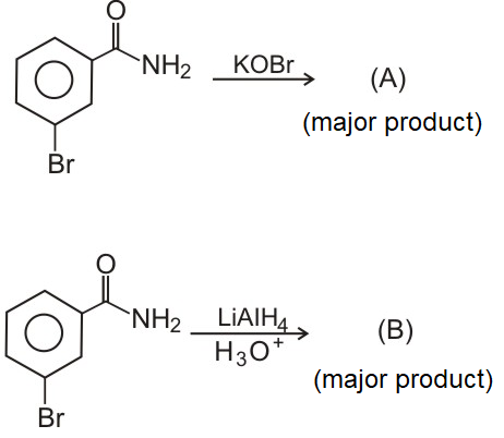 In the above reactions,product A and product B respectively are:Option: 1