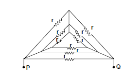 The resistance between P & Q is O