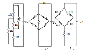 14. Figure shows three resistor configurations and